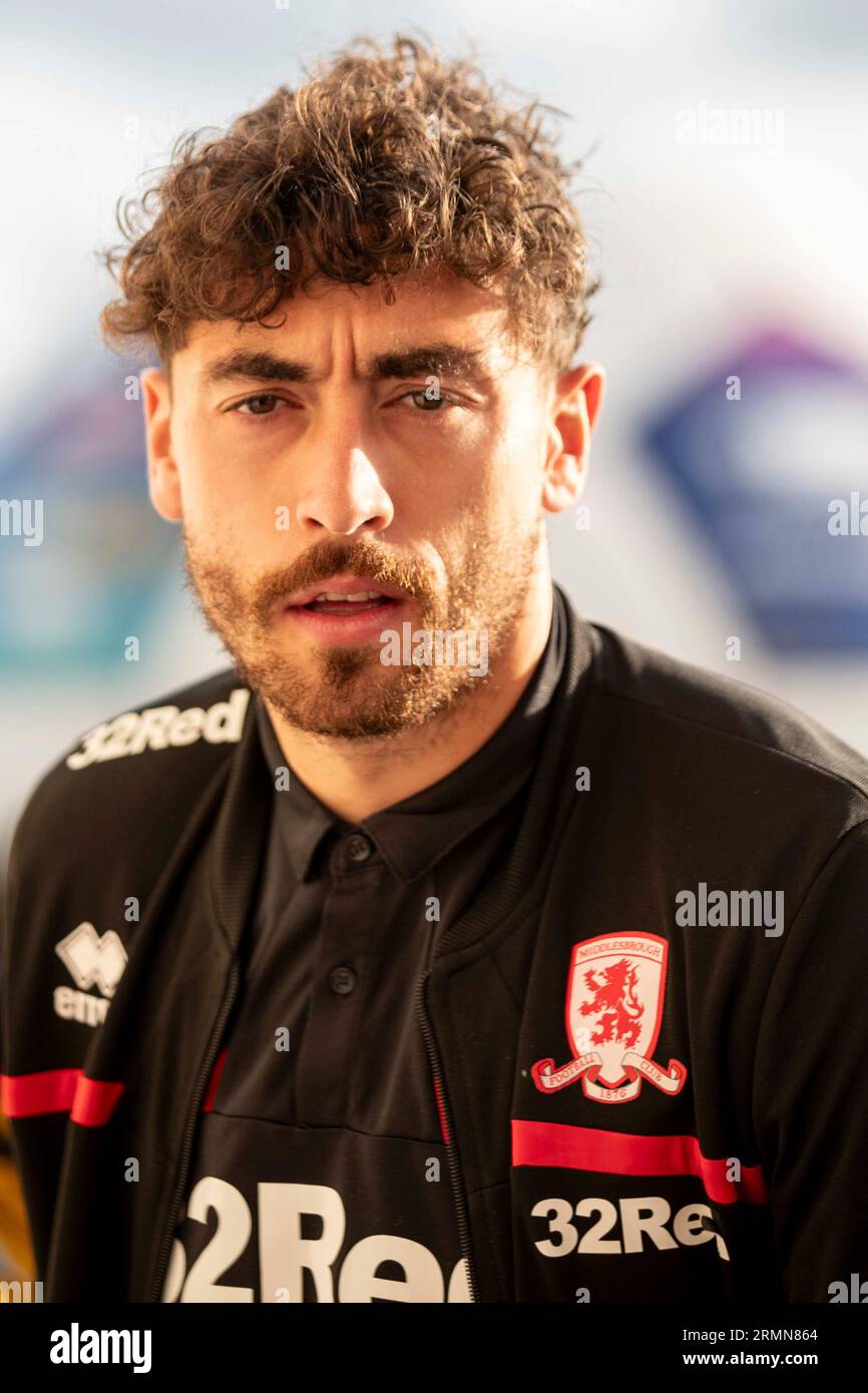 Matt Crooks #25 of Middlesbrough F.C arriving at the Toughsheet Stadium ...