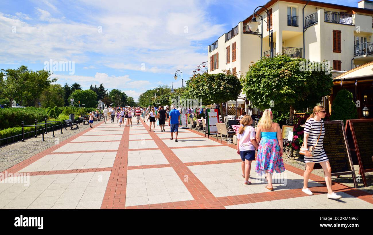 Swinoujscie, Poland. 15 August 2023. The popular beach promenade on the ... Swinoujscie, Poland. 15 August 2023. The popular beach promenade on the ...