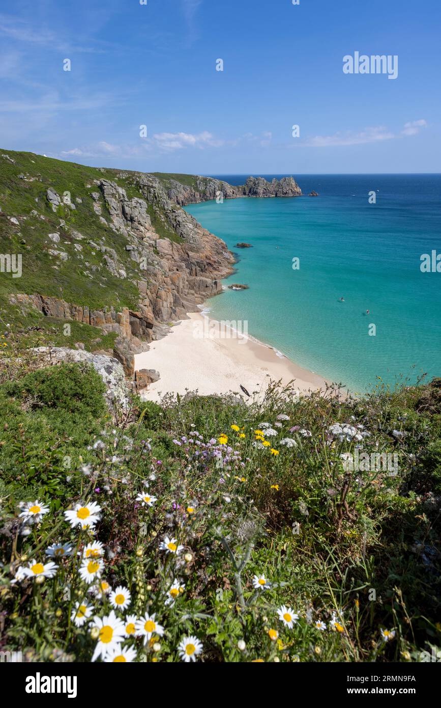 Beautiful calm day from the south west coast path in Cornwall at ...