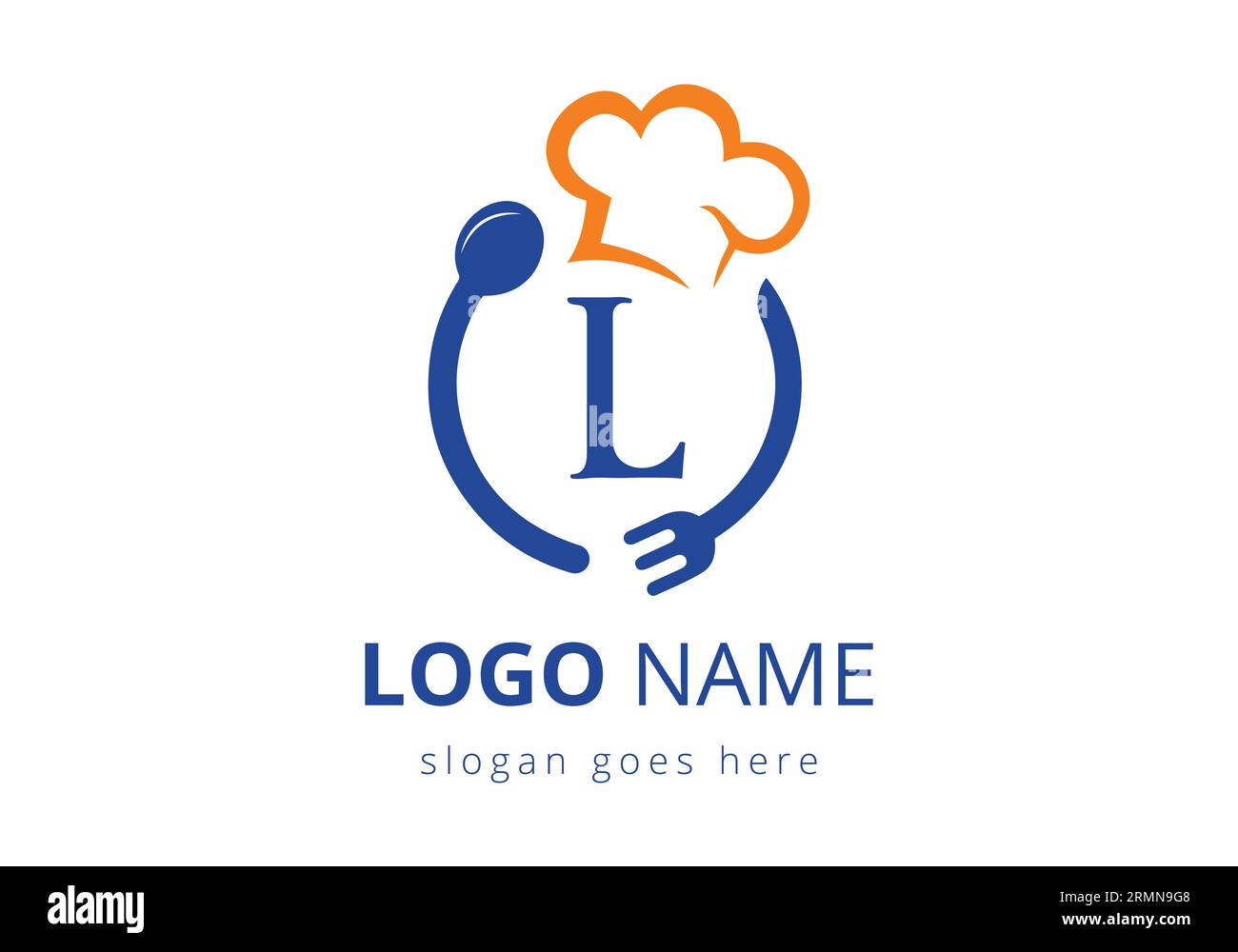 Letter L Logo With Chef Hat, Spoon And Fork For Restaurant Logo. Modern ...