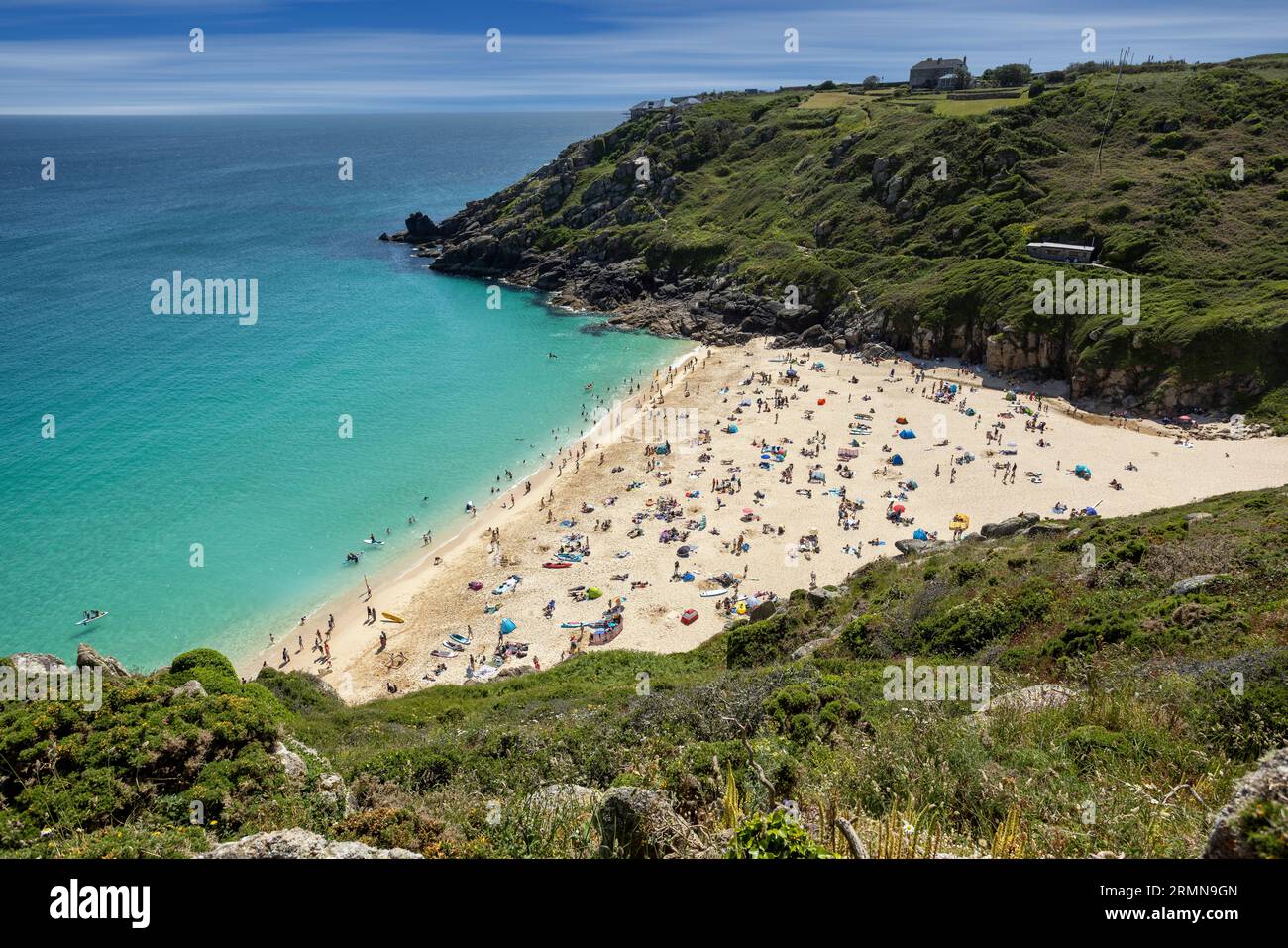 The beautiful sandy beaches in cornwall england hi-res stock ...