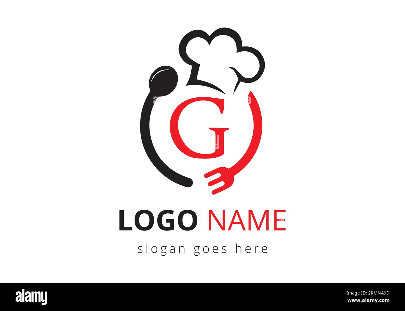 Letter G Logo With Chef Hat, Spoon And Fork For Restaurant Logo. Modern ...
