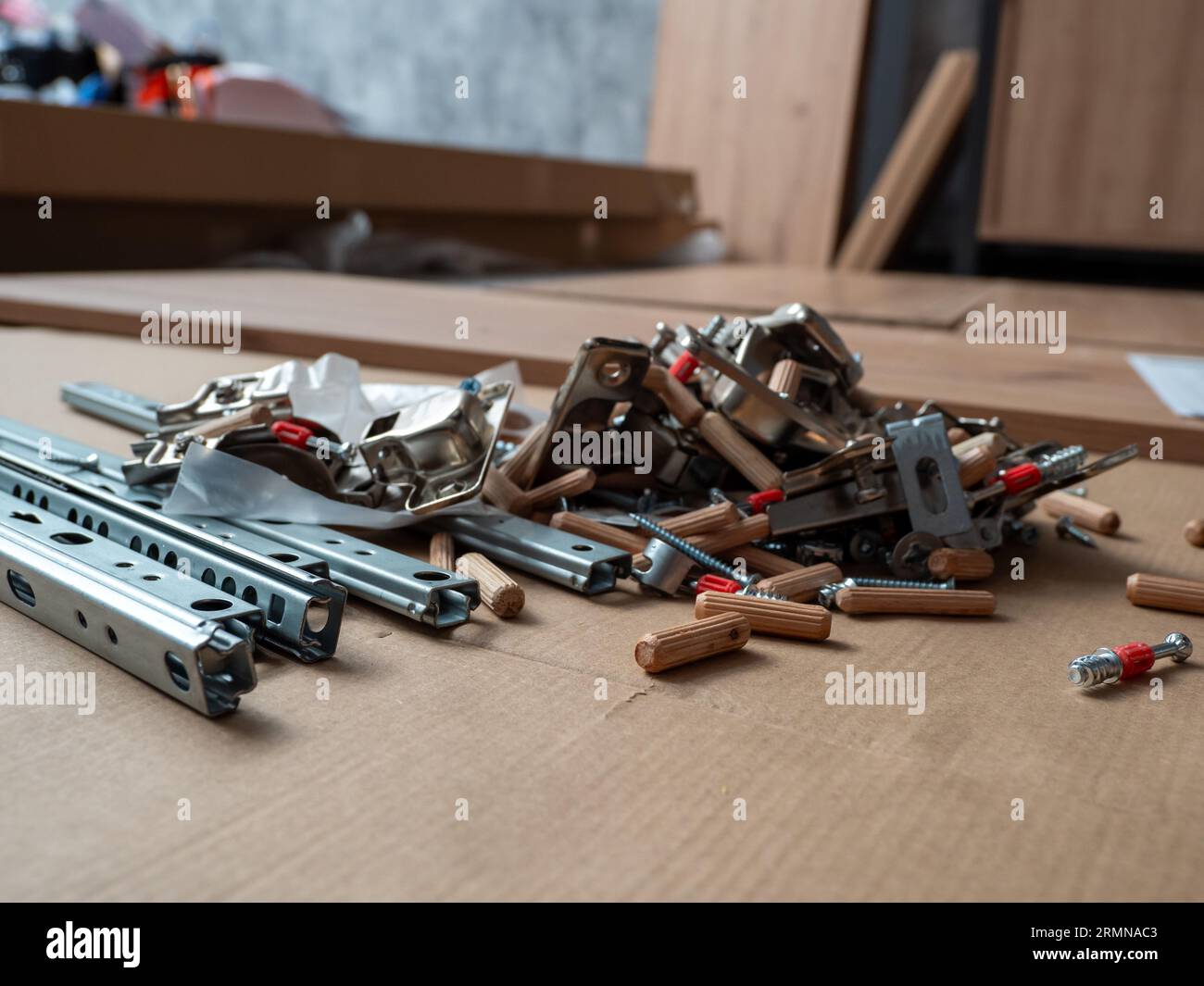 Assembly kit for furniture. Spare parts for furniture assembly Stock ...