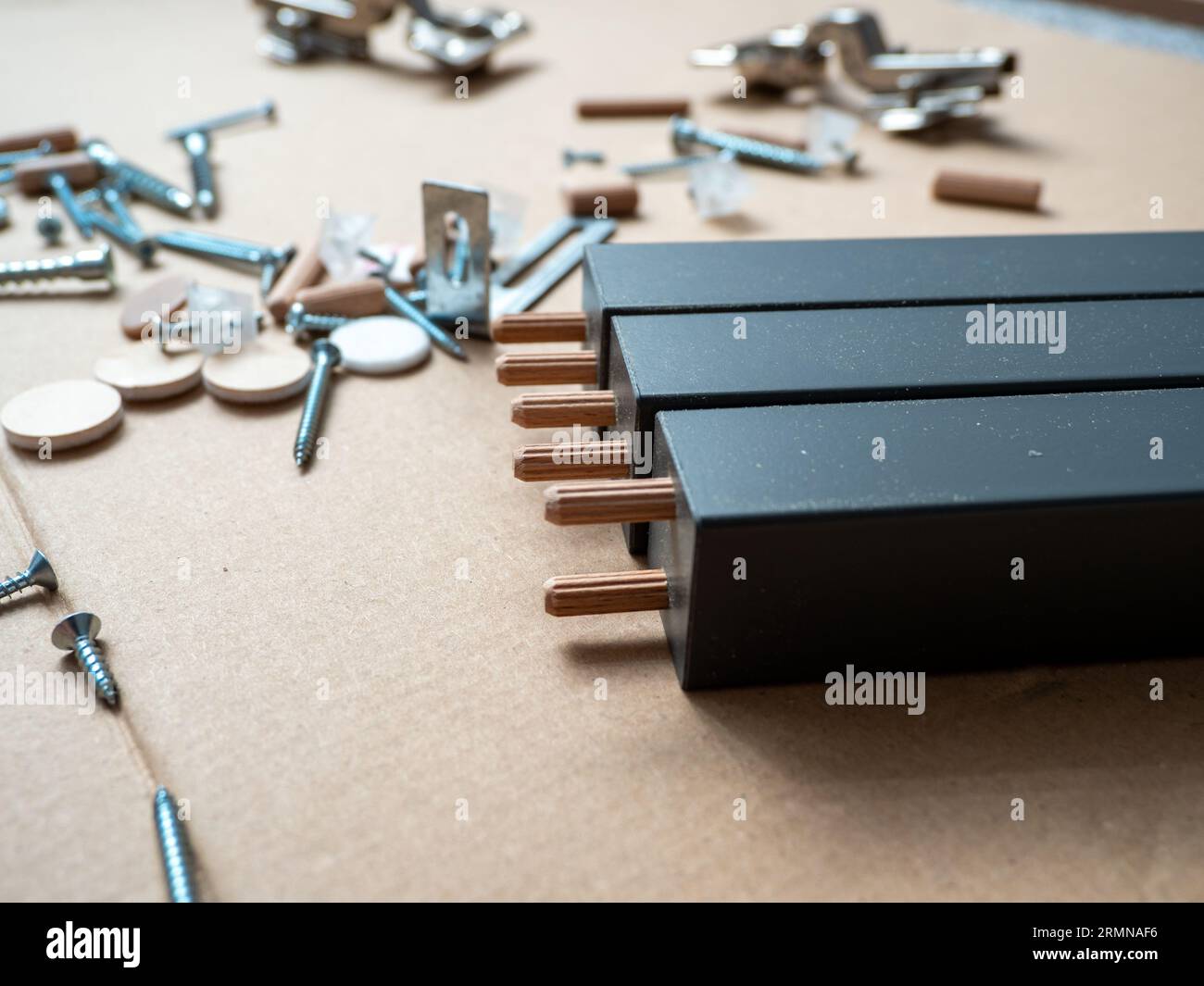 Assembly of new furniture. Spare parts for furniture assembly Stock ...