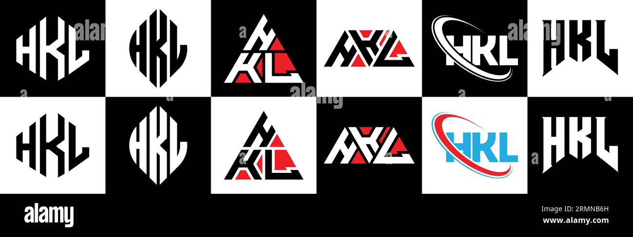 Hkl Letter Logo Design In Six Style Hkl Polygon Circle Triangle Hexagon Flat And Simple