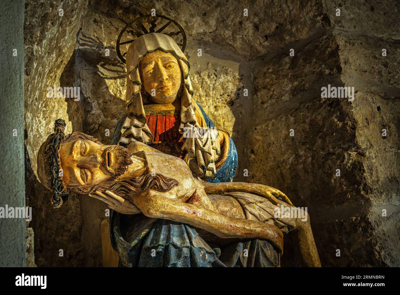 Germanic style polychrome Pietà statue in the crypt of the Cathedral of ...