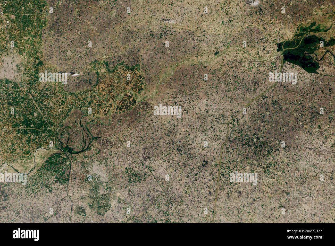 June 16, 2023 - Punjab, India - Flooding along the Sutlej River, near ...