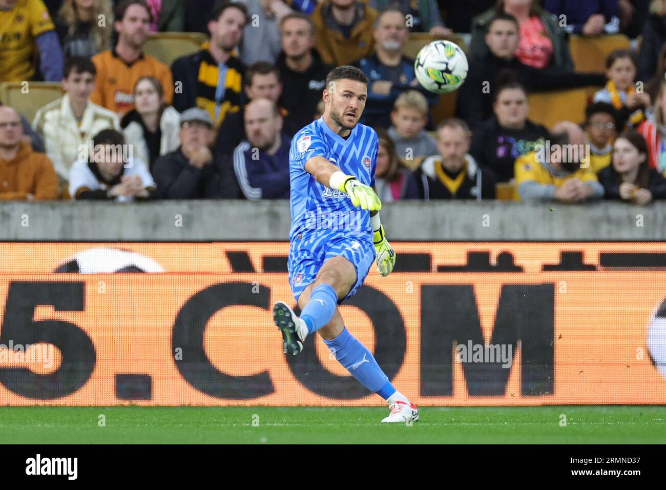 Richard O'Donnell #1 of Blackpool kicks the ball up field during the ...
