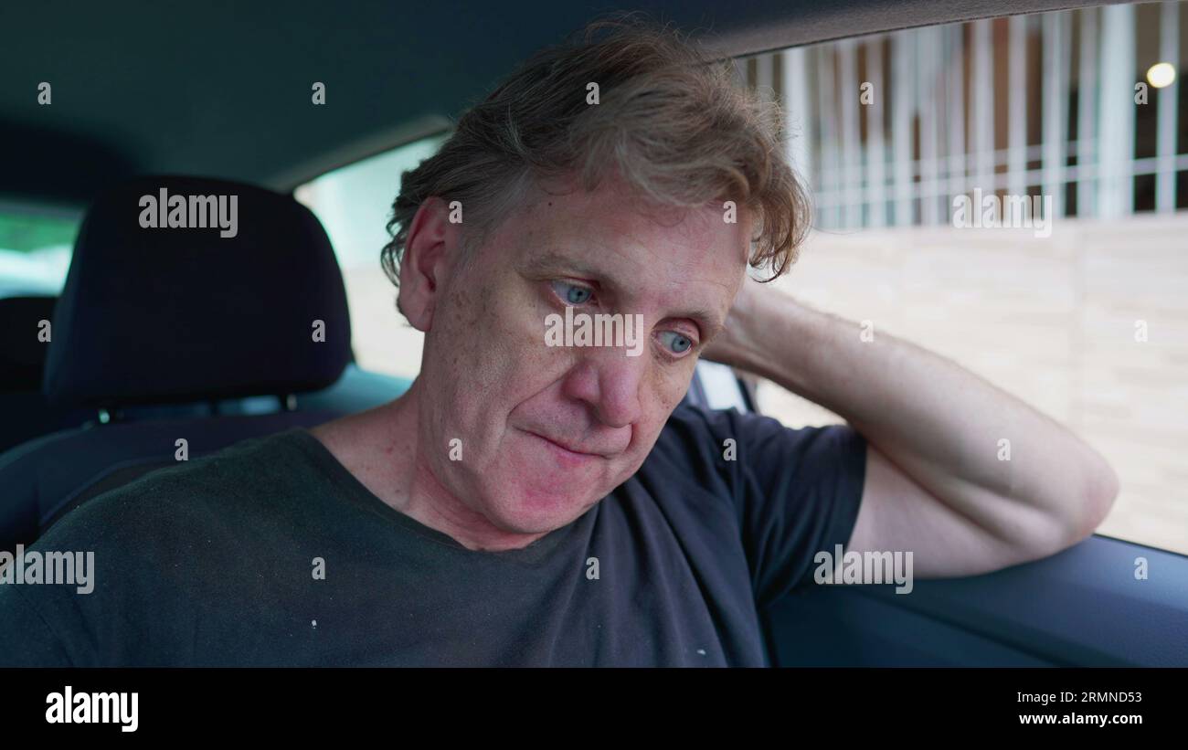 Preoccupied senior man in distress struggles with depression and ...