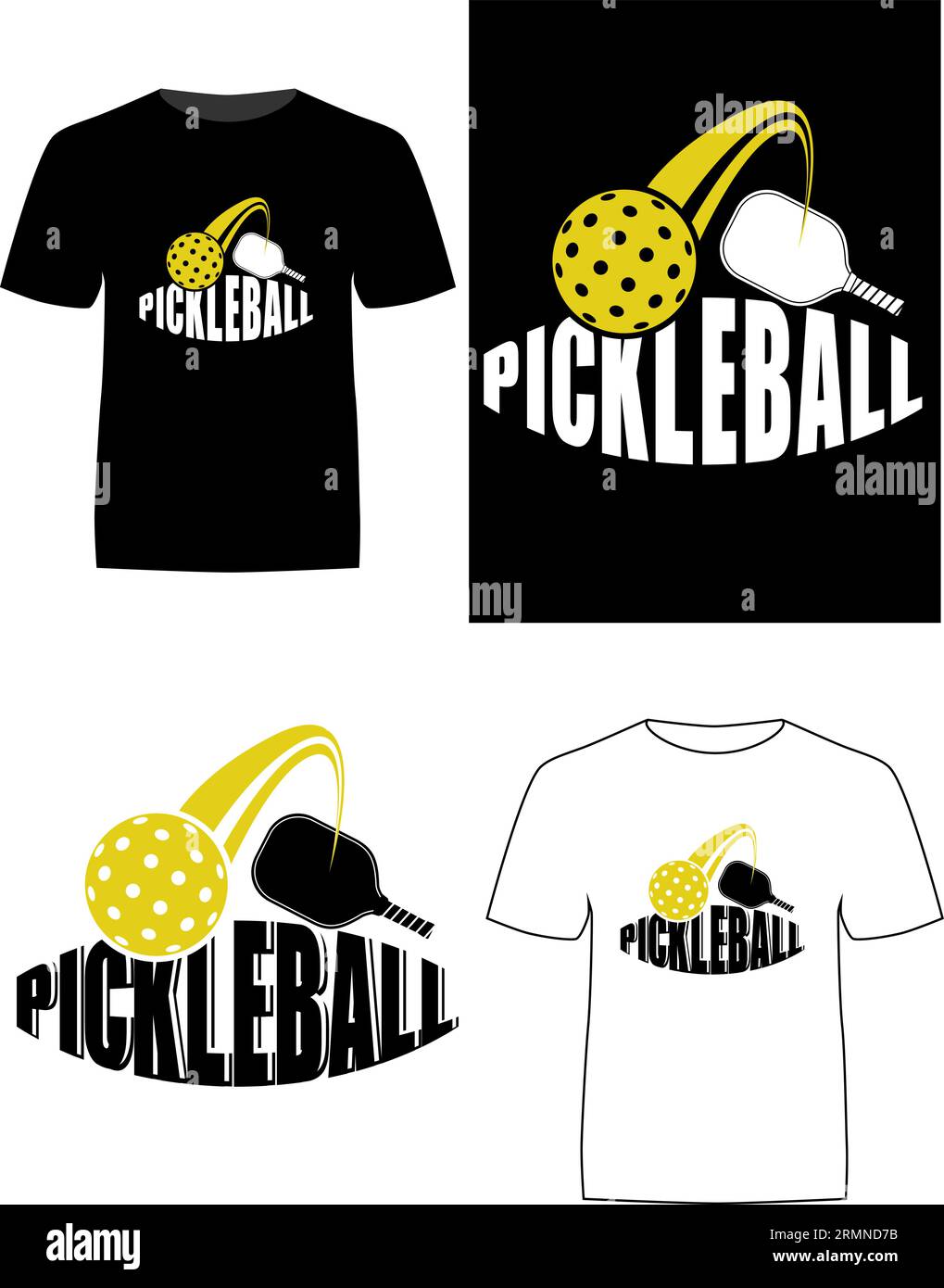 Pickle ball logo design and application in a black and white T-shirt ...