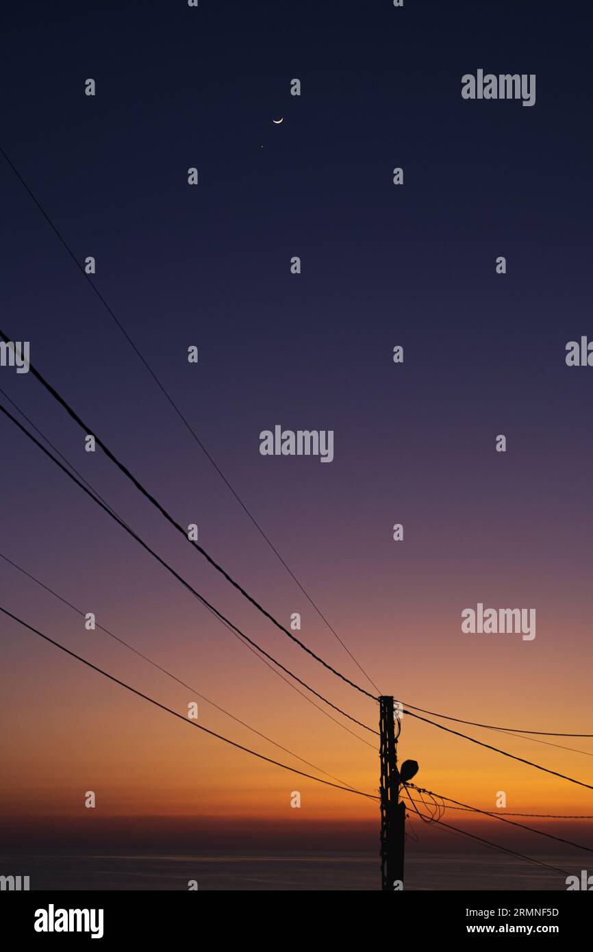 Blue Orange Sunset Gradient Stock Photo - Alamy