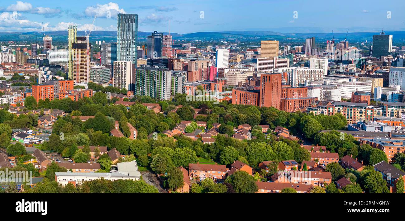 Manchester Cityscape, aerial image Stock Photo - Alamy