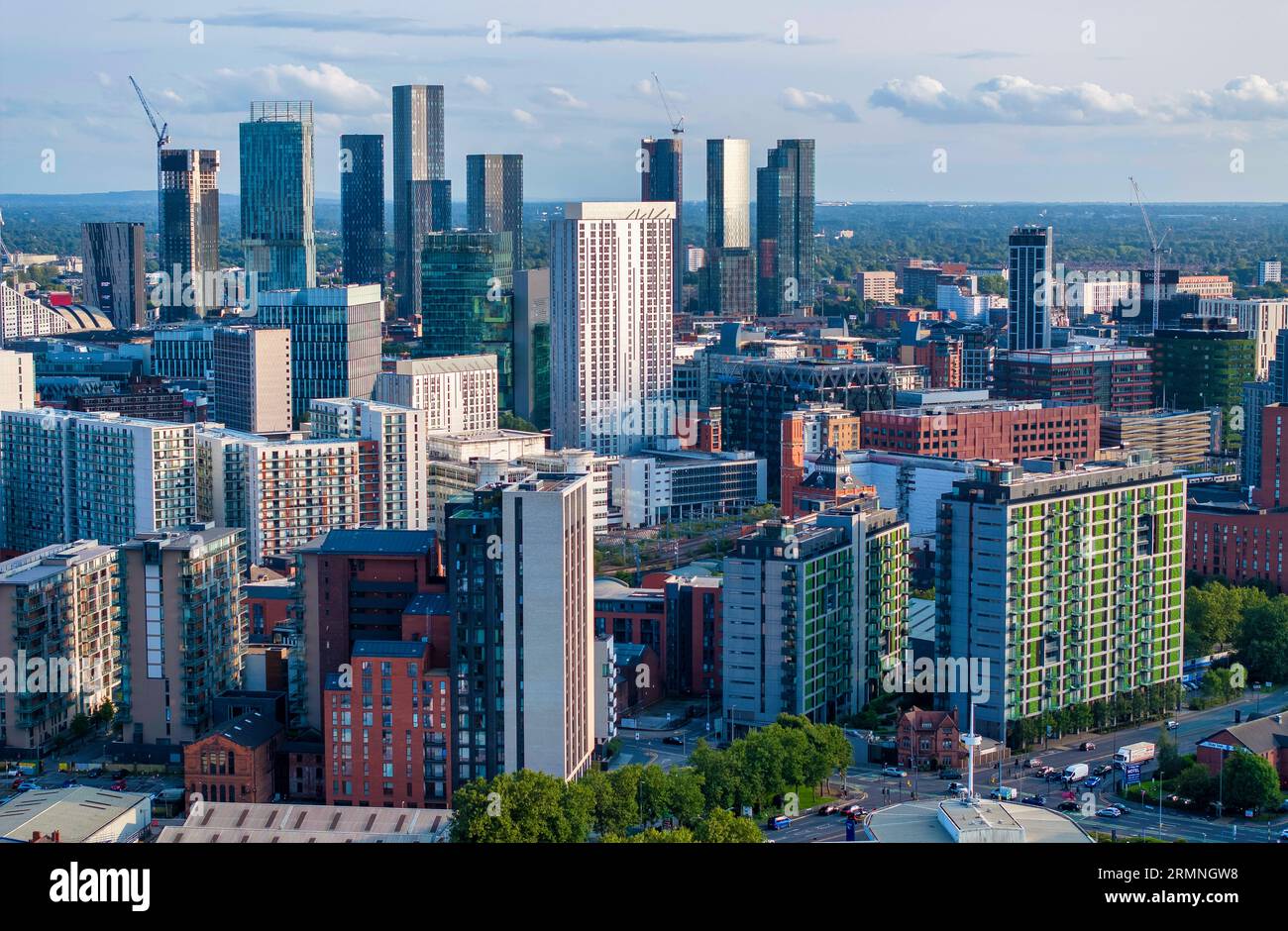 Manchester Cityscape, aerial image Stock Photo - Alamy