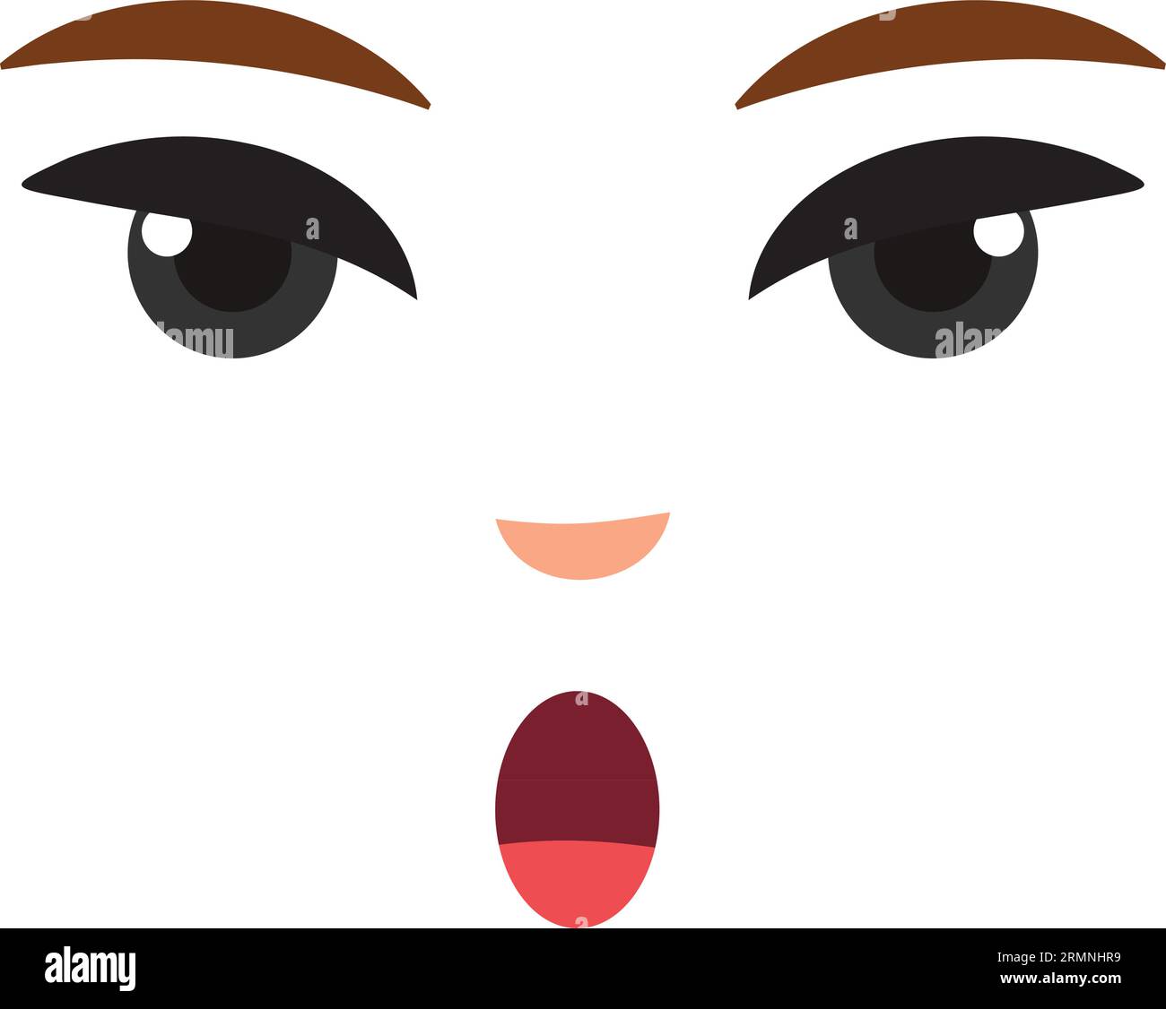 Cute borderless surprised facial expression Vector Stock Vector Image ...