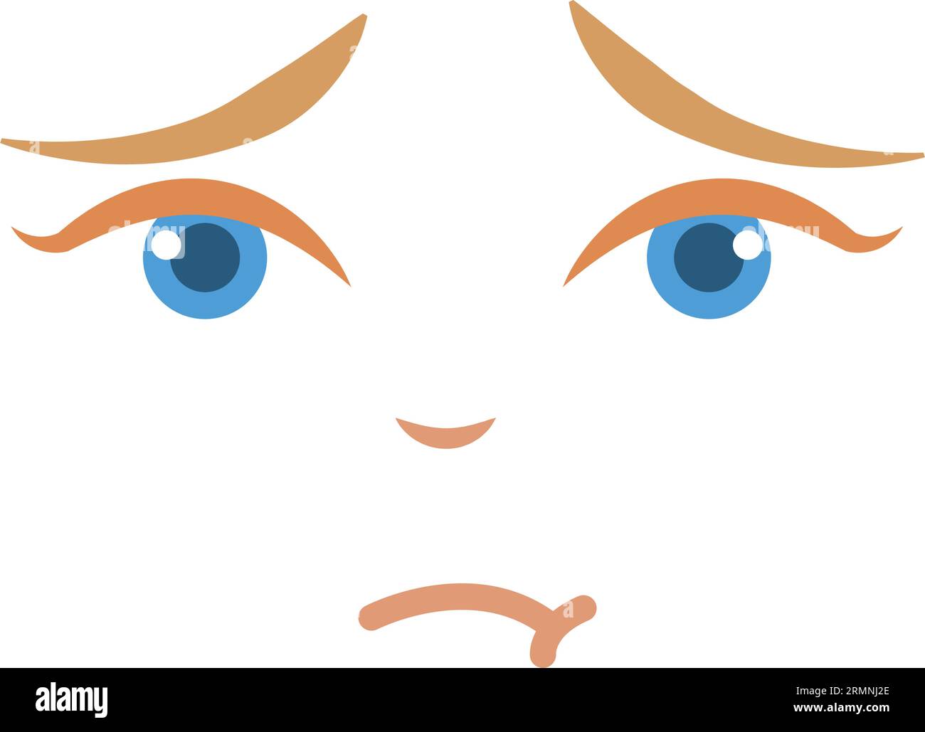 Cute borderless sad facial expression Vector Stock Vector Image & Art ...