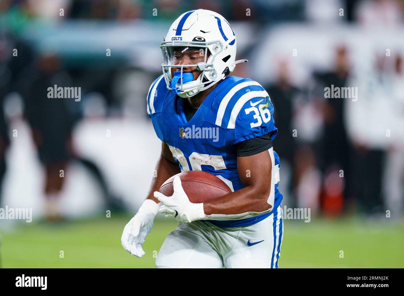 Indianapolis Colts running back Jason Huntley (36) in action during the ...