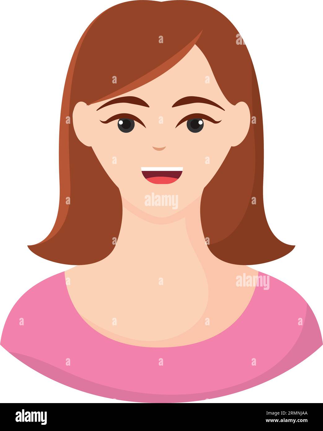 Isolated colored cute woman character avatar Vector Stock Vector Image ...