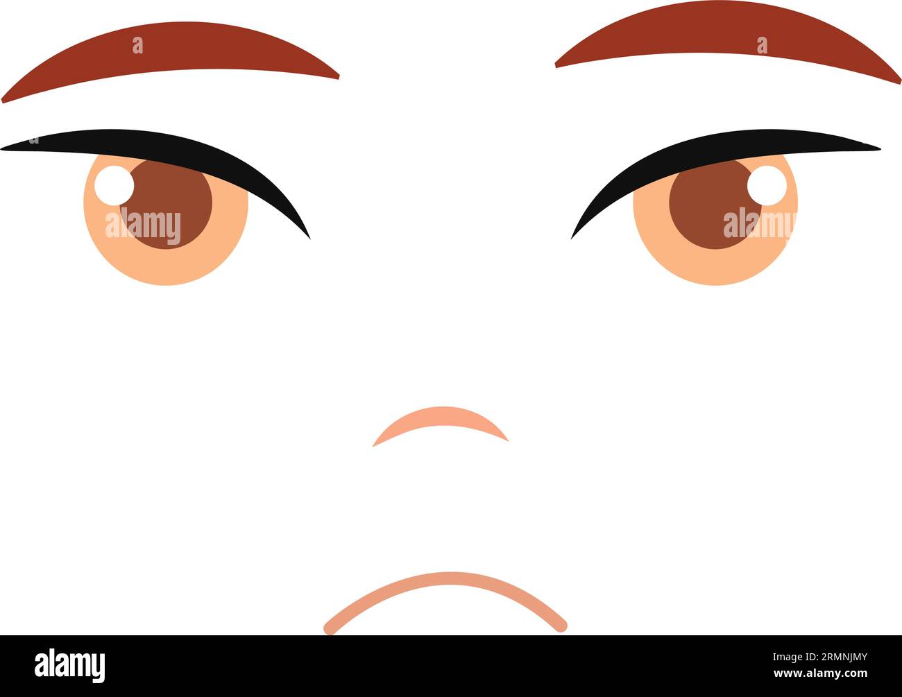 Cute borderless sad facial expression Vector Stock Vector Image & Art ...