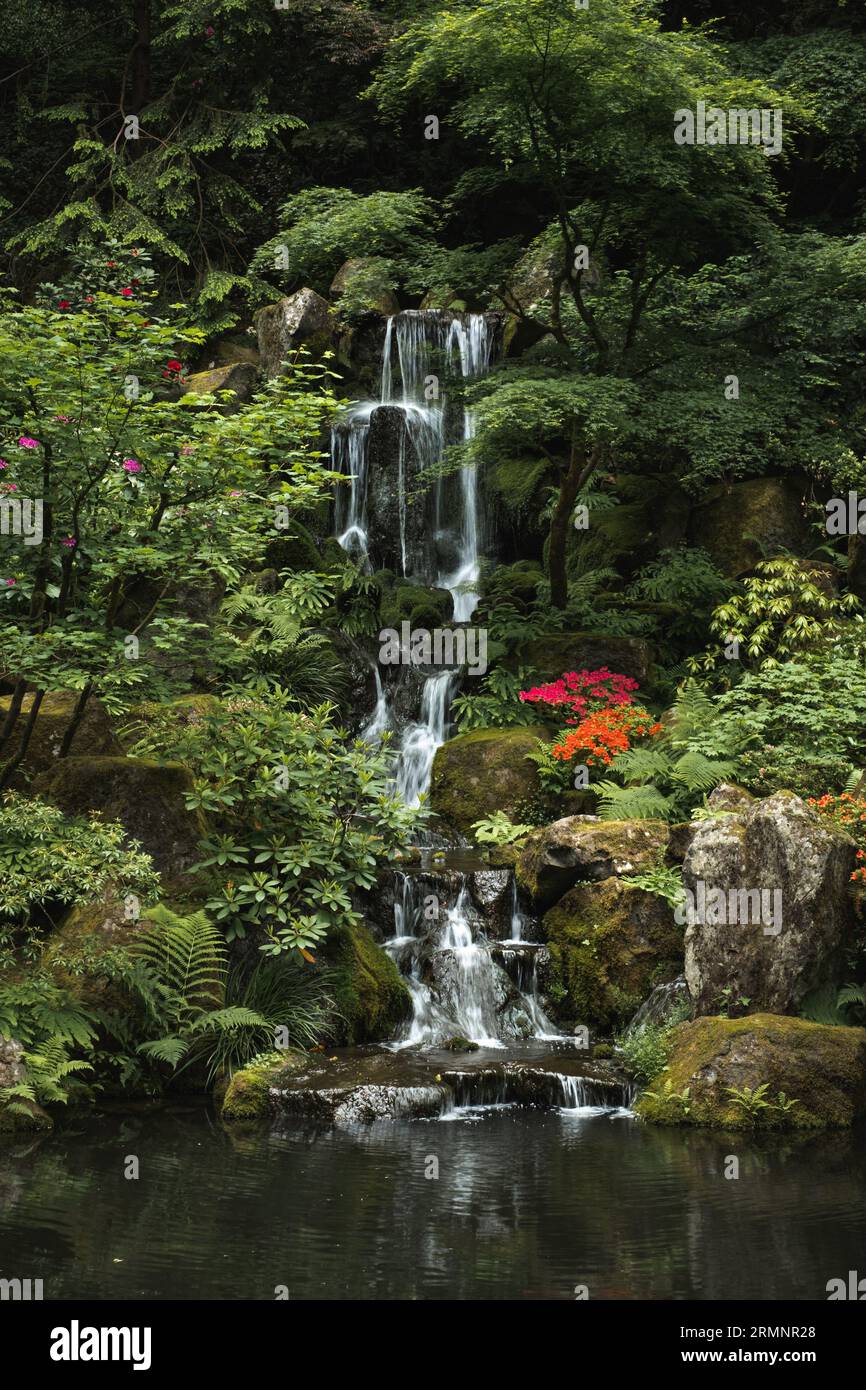Japanese Garden Falls Stock Photo - Alamy