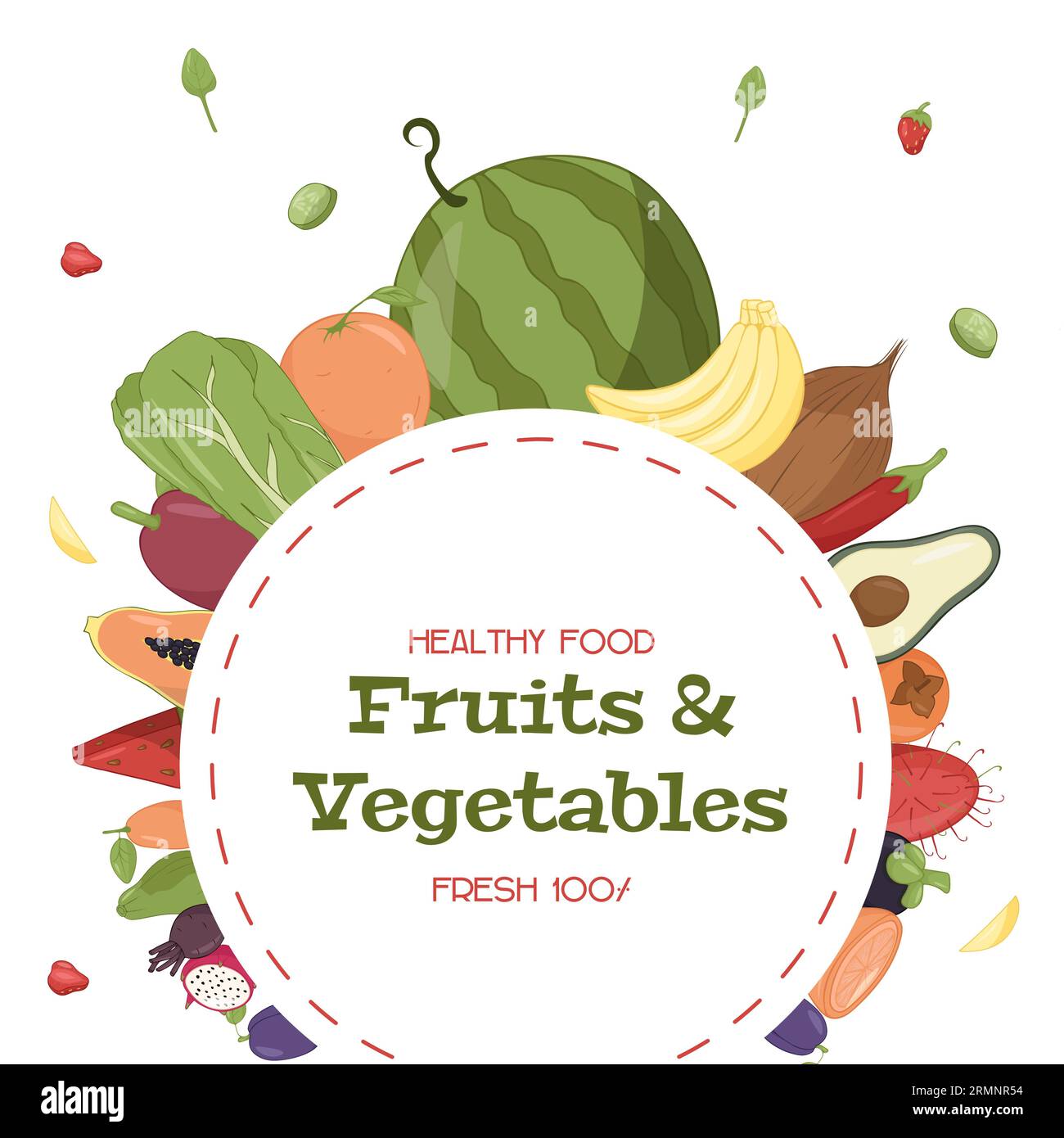 Healthy food frame vector illustration. Hand drawn Vegetables and ...