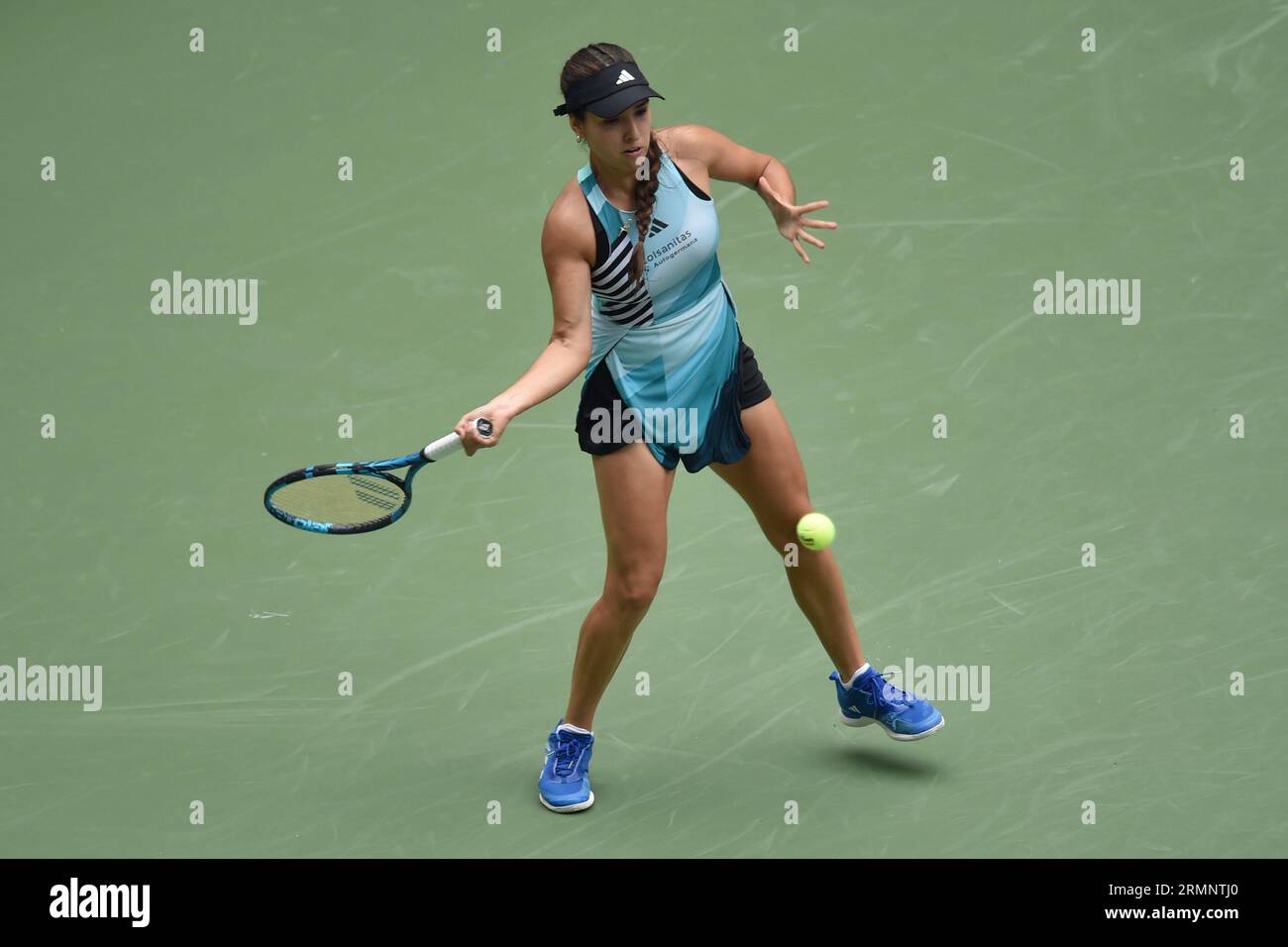 Camila Osorio in action during a women's singles match at the 2023 US ...