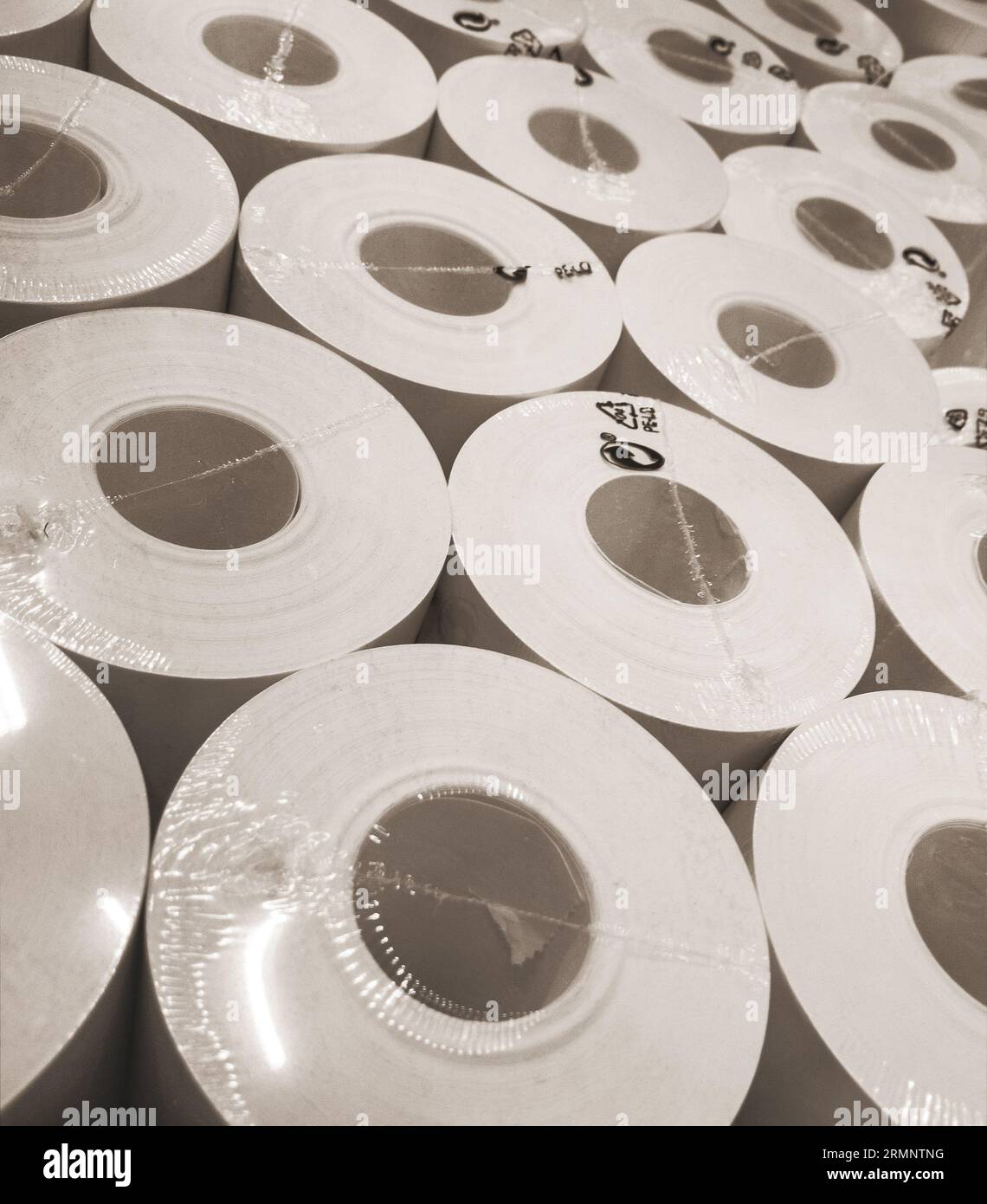 packed rolls of the industrial paper Stock Photo - Alamy