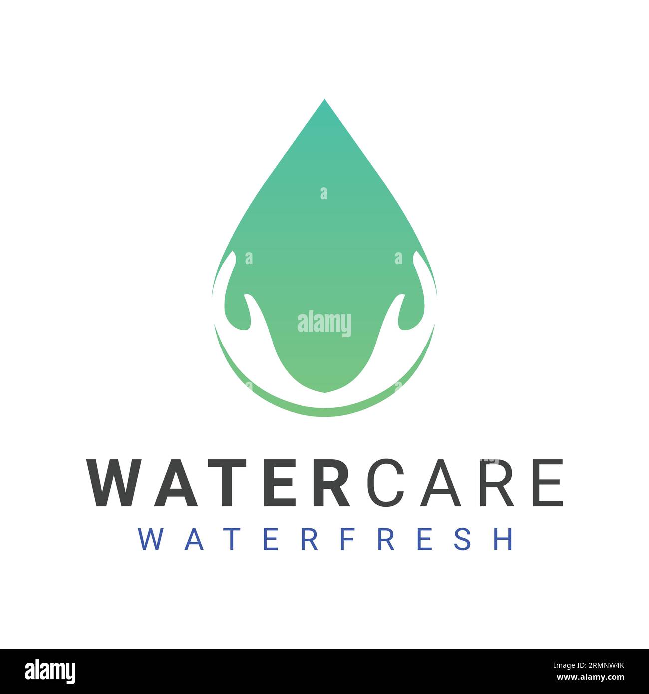 Water Care Logo Design Water Drop with Hand Care Logotype Stock Vector ...