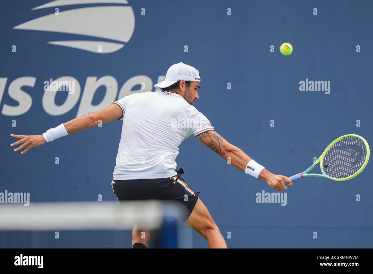 Matteo Berrettini in action during a men's singles match at the 2023 US Open, Tuesday, Aug. 29 ...