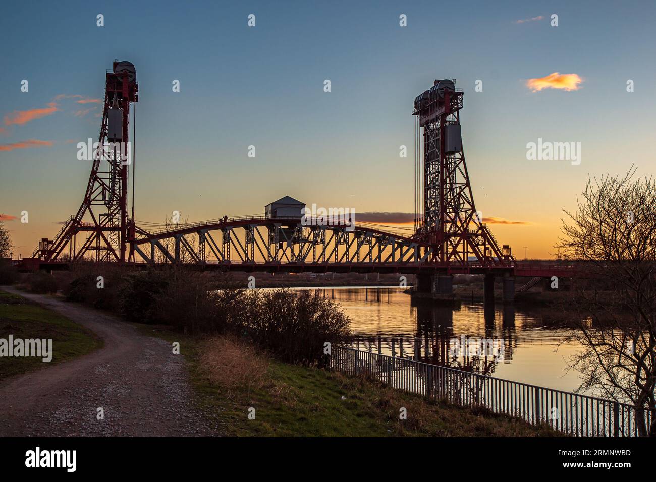 newport bridge sunset Stock Photo - Alamy
