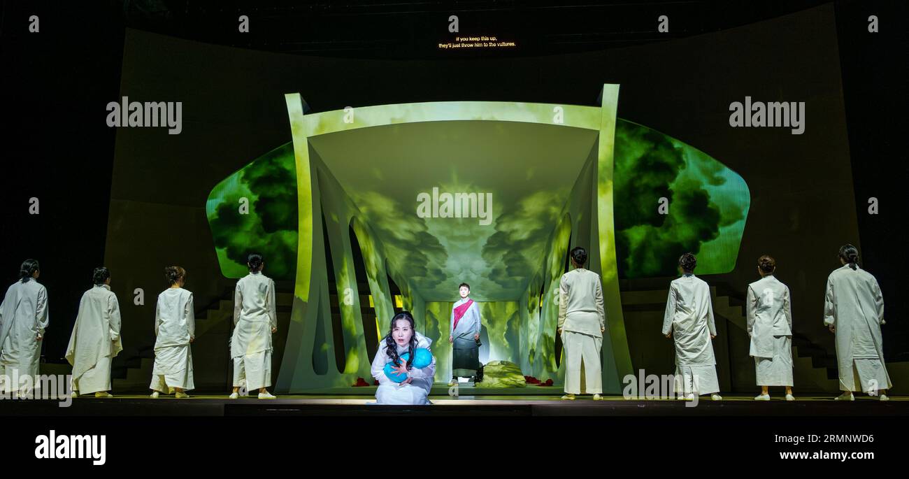Scene from show Trojan Women Korean opera, Edinburgh Internationa ...