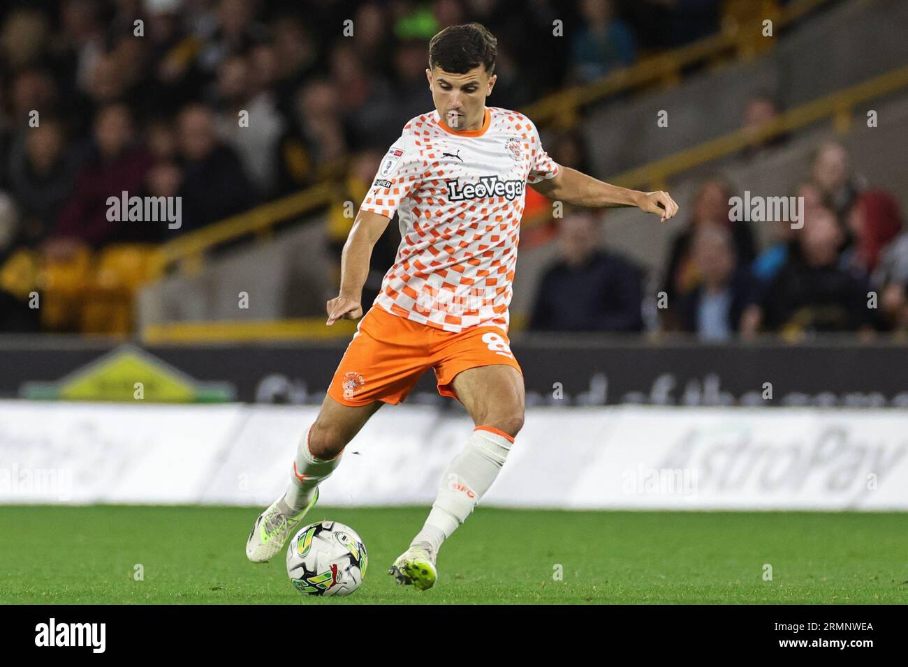 Albie Morgan #8 of Blackpool during the Carabao Cup match Wolverhampton ...