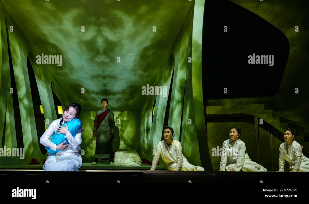 Scene from show Trojan Women Korean opera, Edinburgh Internationa ...