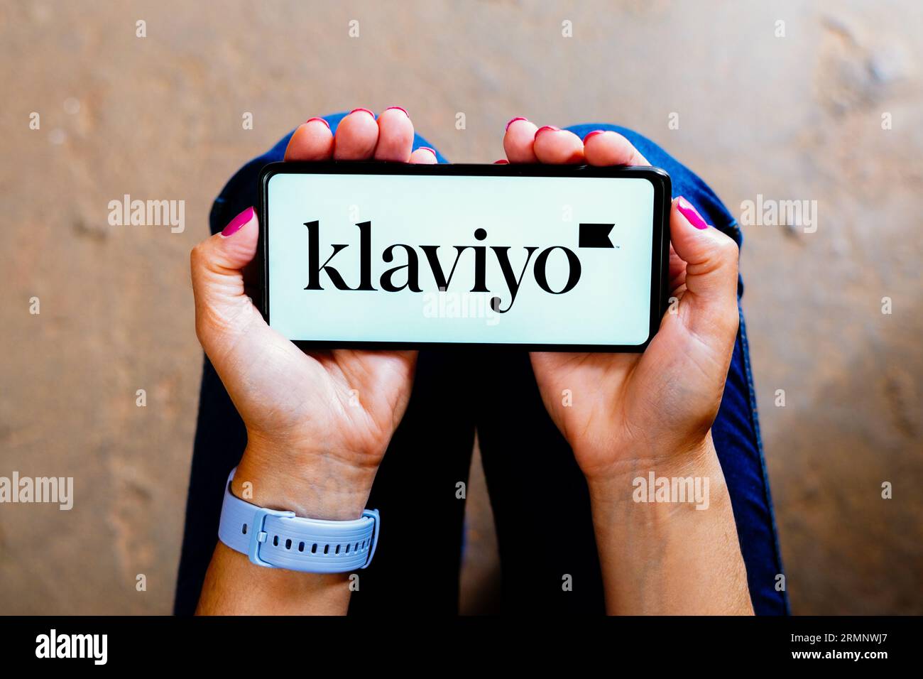 In this photo illustration, the Klaviyo logo seen displayed on a ...
