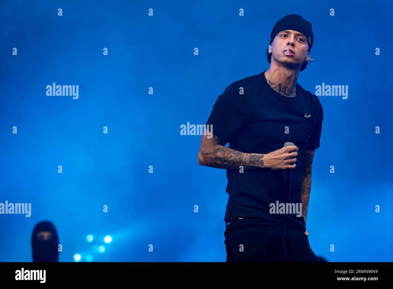 Leeds, UK. Sunday 27 August 2023 British rapper Oakley Neil H.T Caesar ...