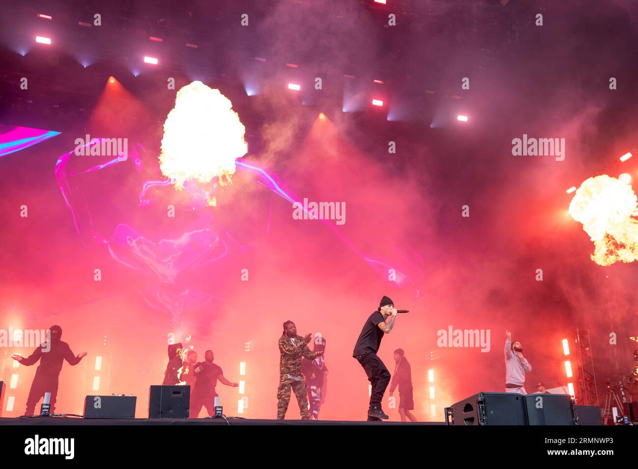 Leeds, UK. Sunday 27 August 2023 British rapper Oakley Neil H.T Caesar ...