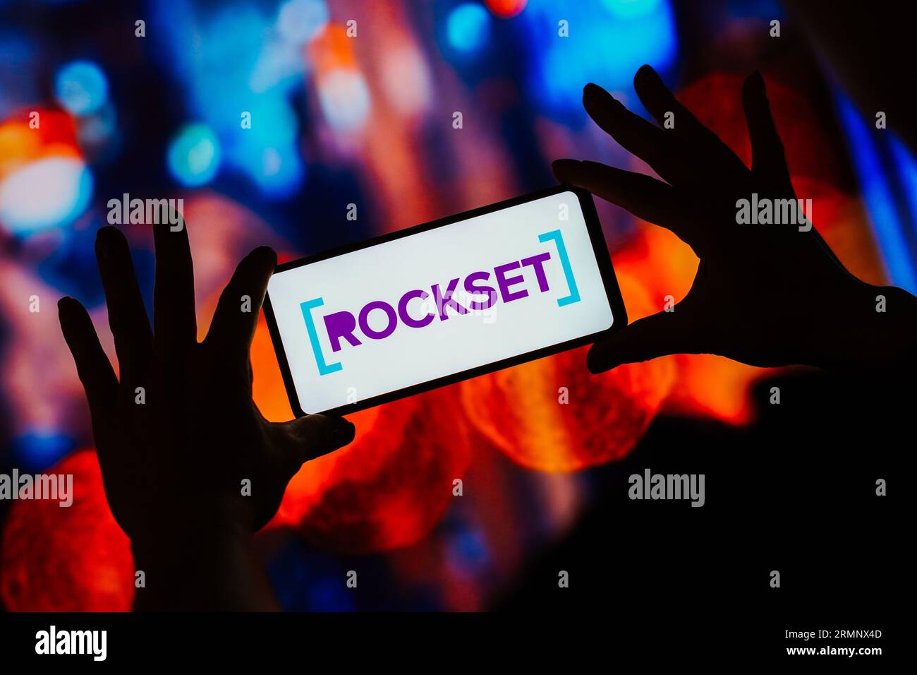 In this photo illustration, the Rockset logo seen displayed on a ...