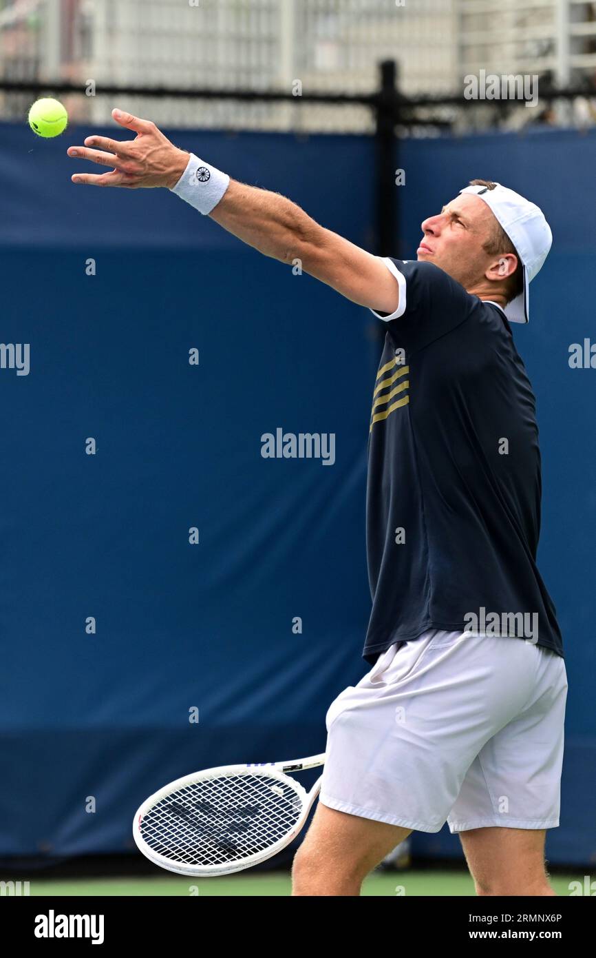 Tallon Griekspoor in action during a men's singles match at the 2023 US Open, Tuesday, Aug. 29 ...