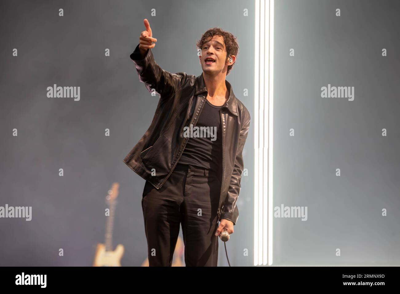 Leeds, UK. Sunday 27 August 2023 Matty Healy from the English pop rock ...