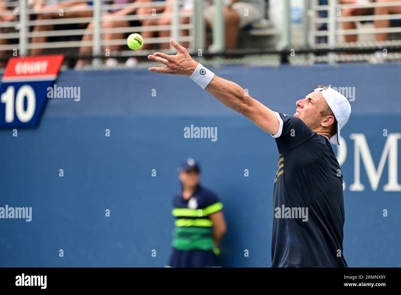 Tallon Griekspoor in action during a men's singles match at the 2023 US Open, Tuesday, Aug. 29 ...