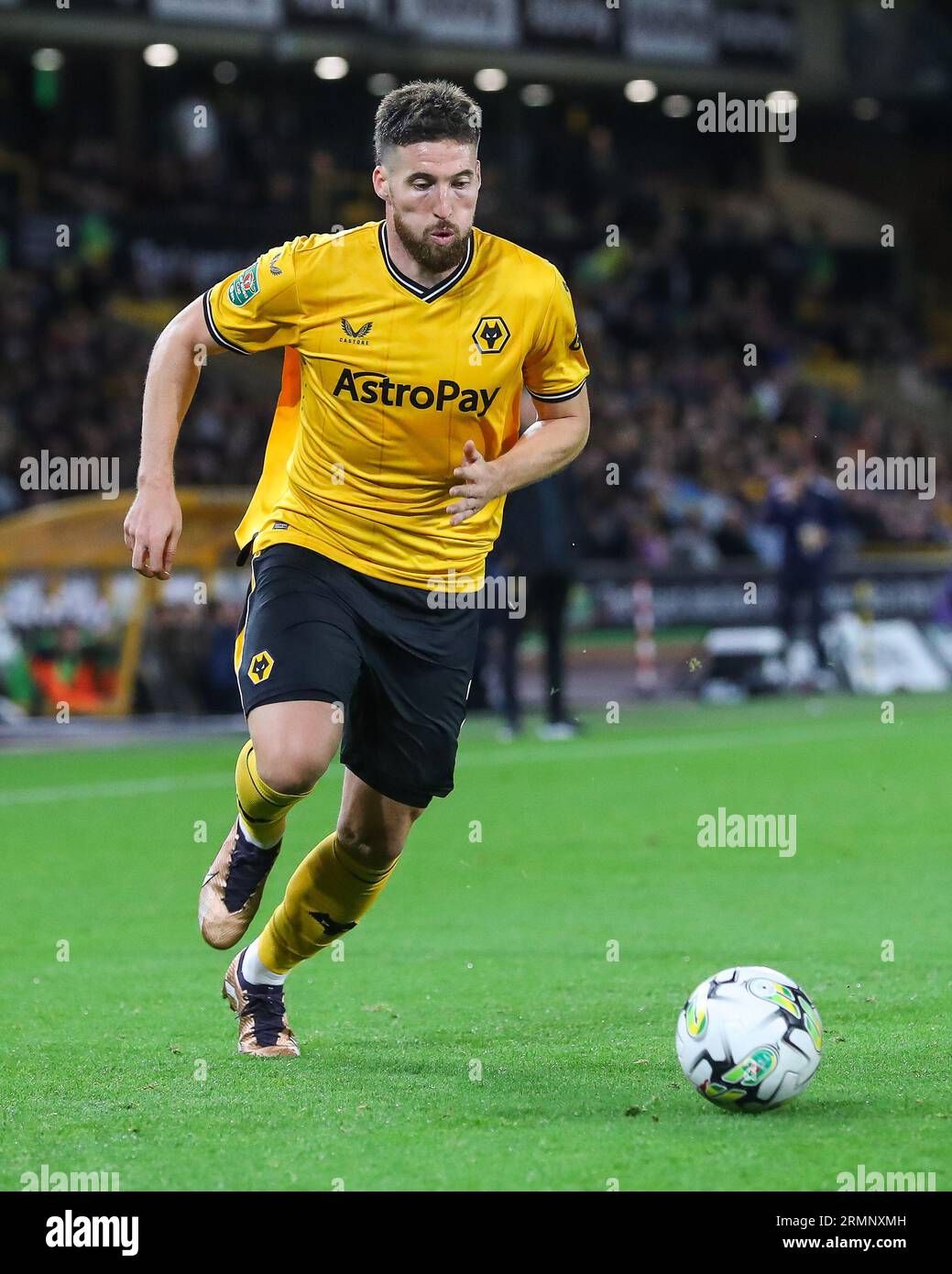 Matt Doherty #2 of Wolverhampton Wanderers makes a break with the ball ...