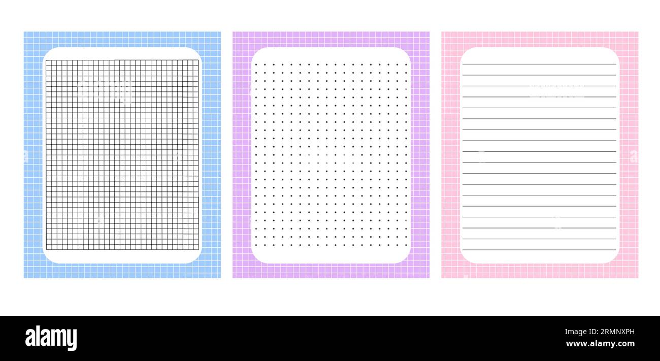 Bullet journal blank printable page templates set, simple minimalist ...