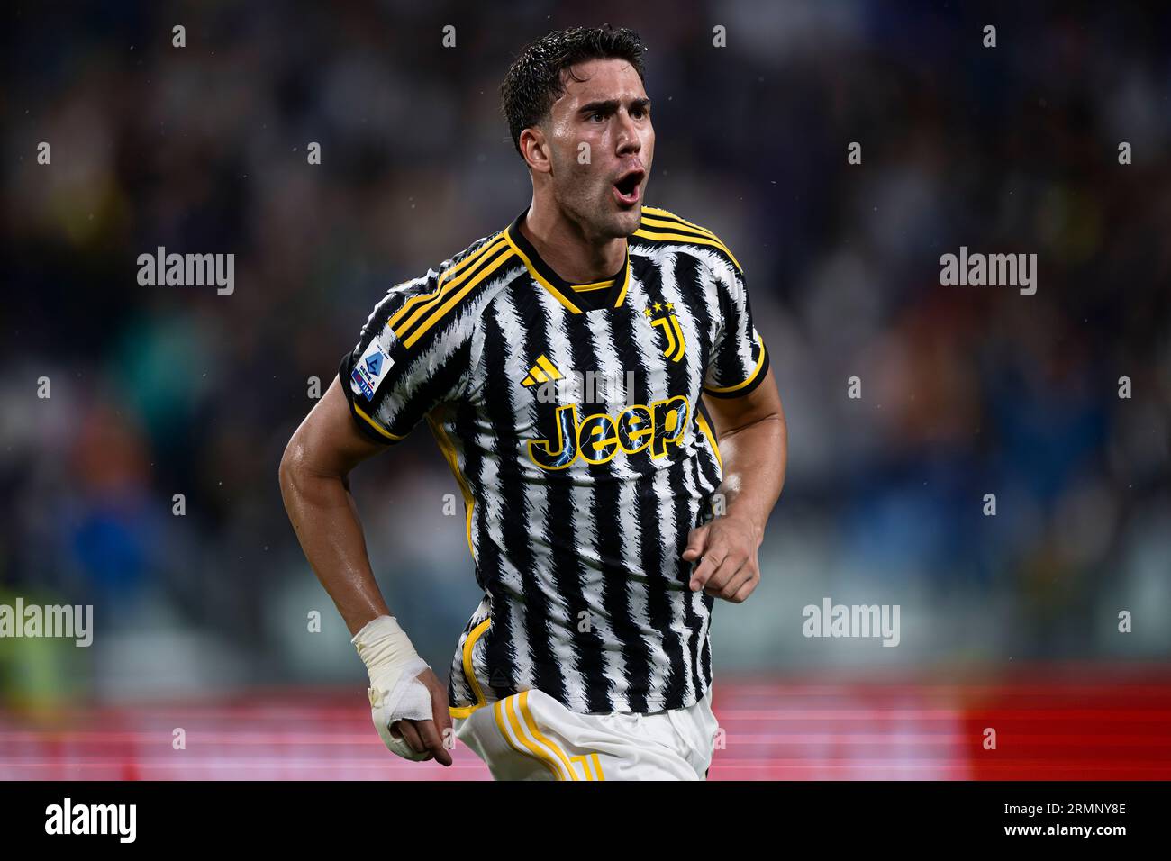 Dusan Vlahovic of Juventus FC celebrates after scoring a gola during ...