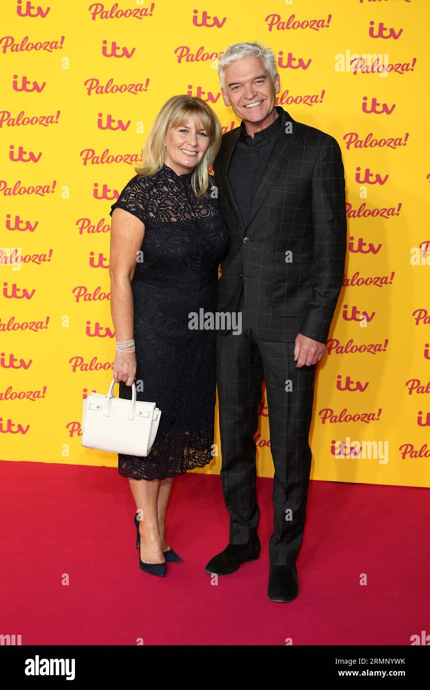 Stephanie Lowe and Phillip Schofield attend the ITV Palooza! held at ...