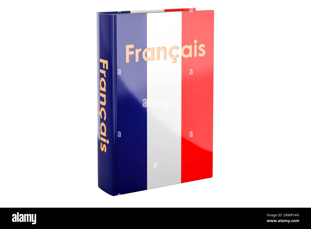 French language course. French language textbook, 3D rendering isolated ...