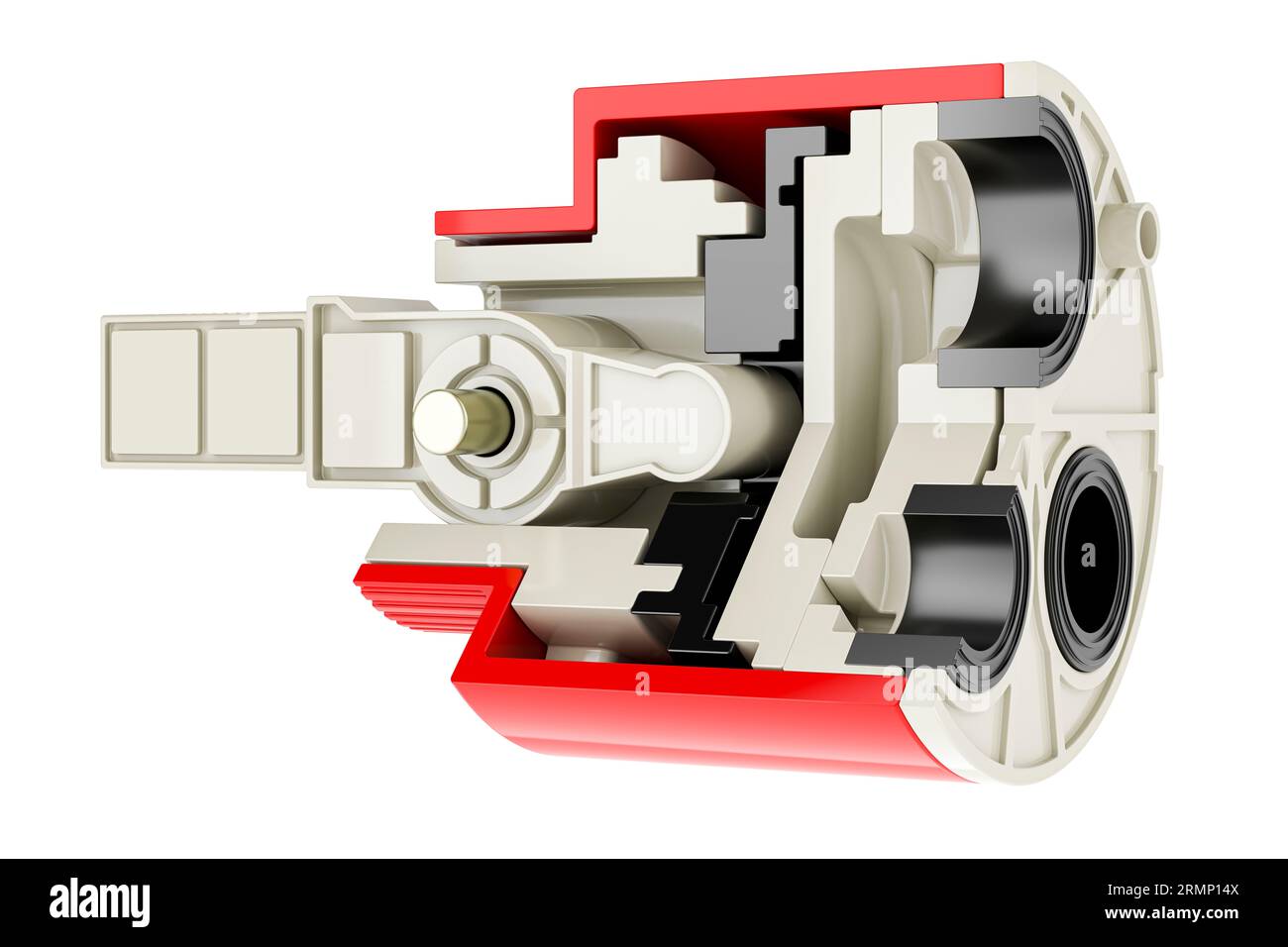 Cross-section of Replacement Faucet Cartridge. 3D rendering isolated on ...