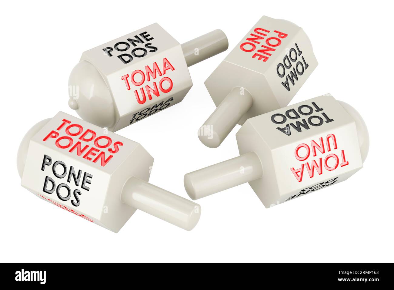 Pirinola wooden toys with titles in (Spanish inscription "take all, put ...