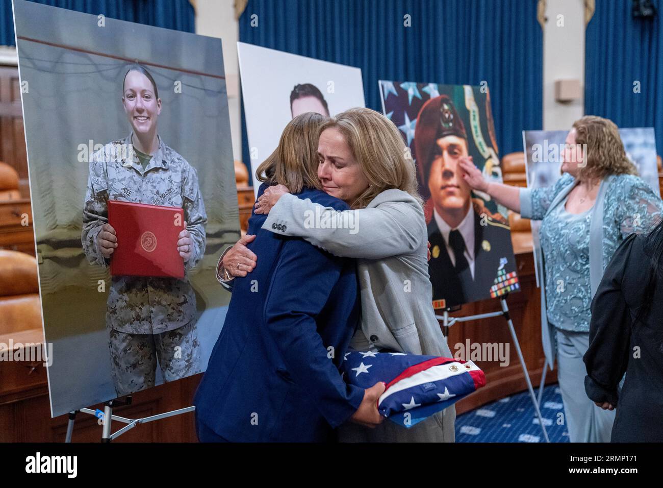 Christy Shamblin, left, mother-in-law of Marine Corps Sgt. Nicole L ...