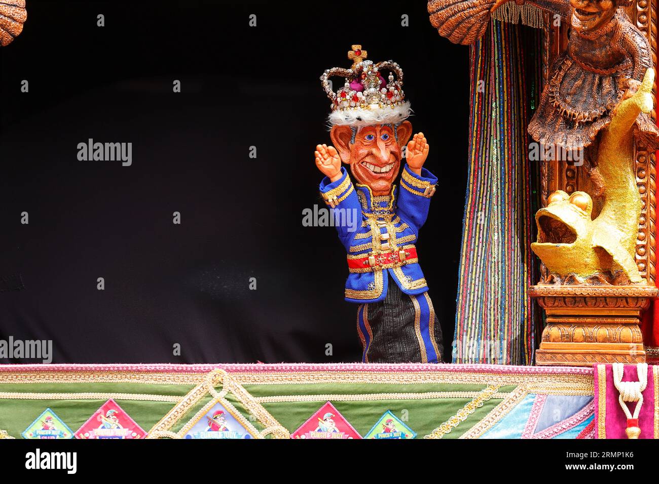 A Punch & Judy show featuring King Charles III character at The Heights ...