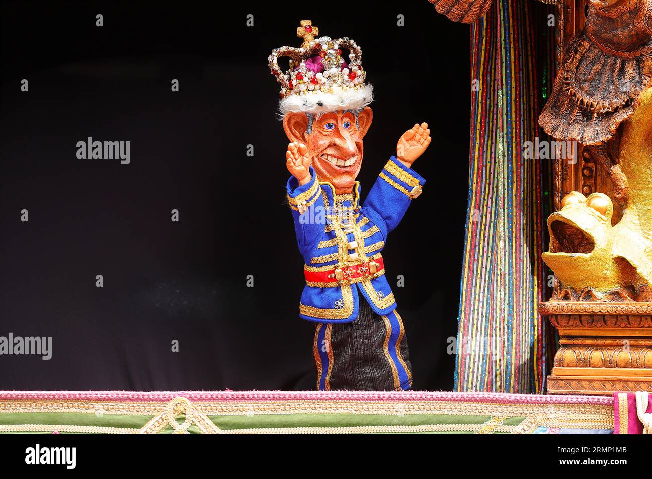 A Punch & Judy show featuring King Charles III character at The Heights ...
