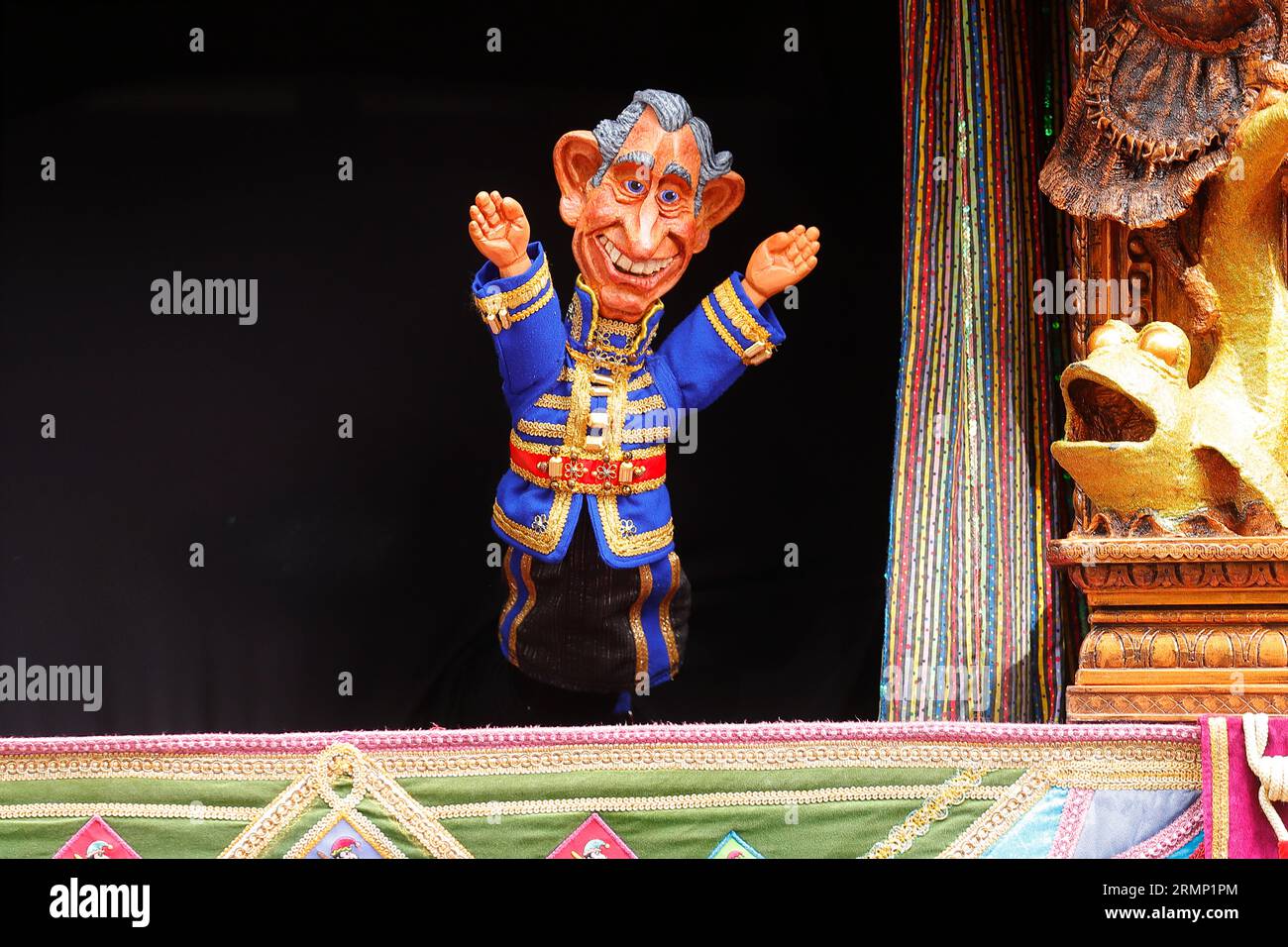 A Punch & Judy show featuring King Charles III character at The Heights ...
